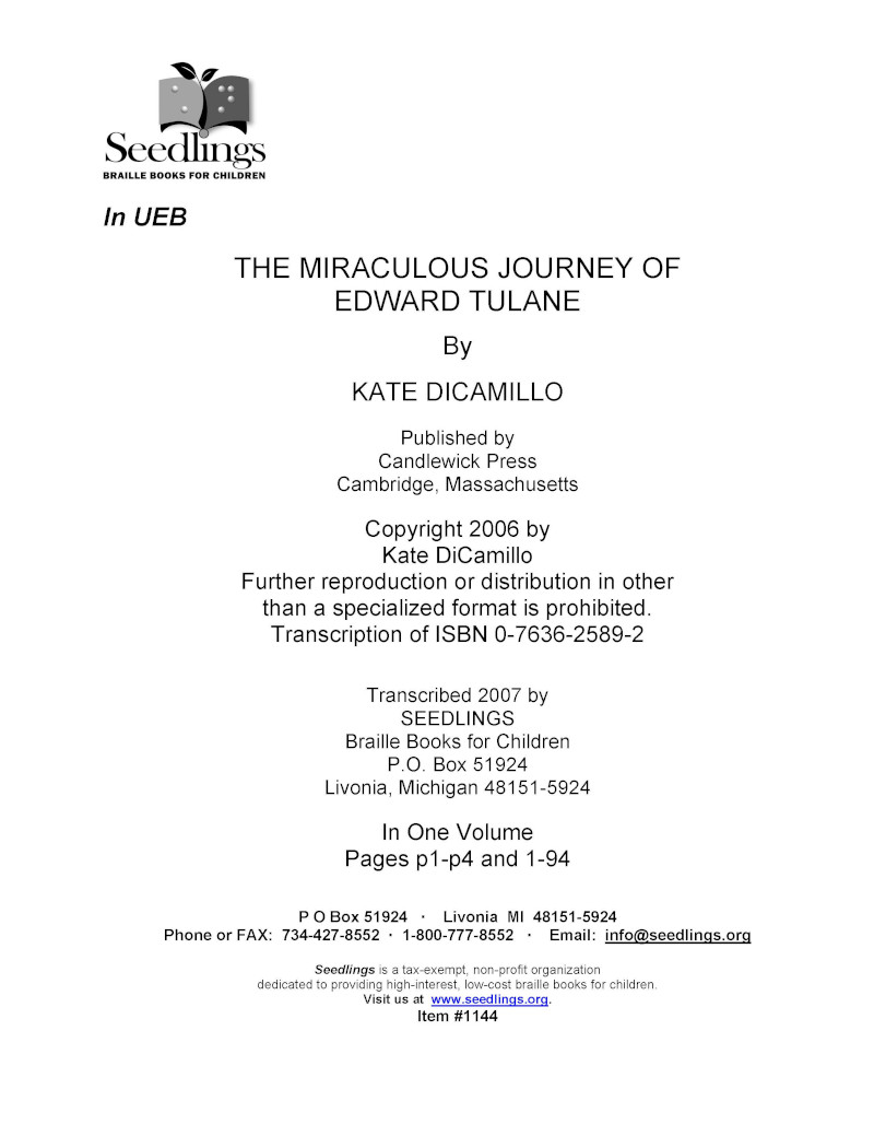 The Miraculous Journey of Edward Tulane - Seedlings
