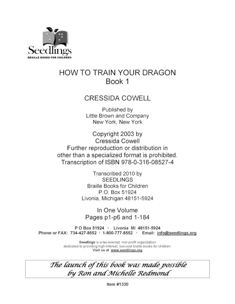 How to Train Your Dragon: Book 1 - Seedlings