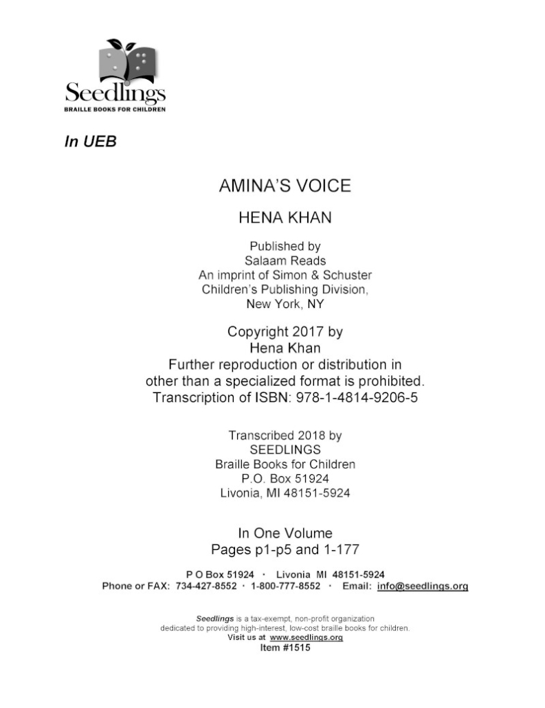 Amina's Voice - Seedlings