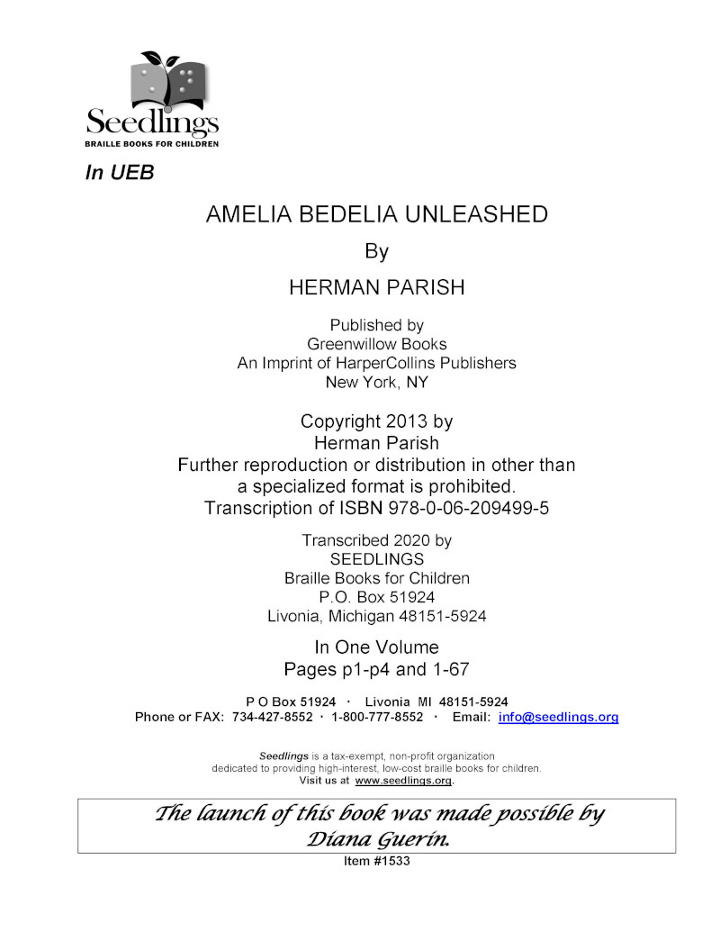 Amelia Bedelia Unleashed (Amelia Bedelia Chapter Books #2) - Seedlings