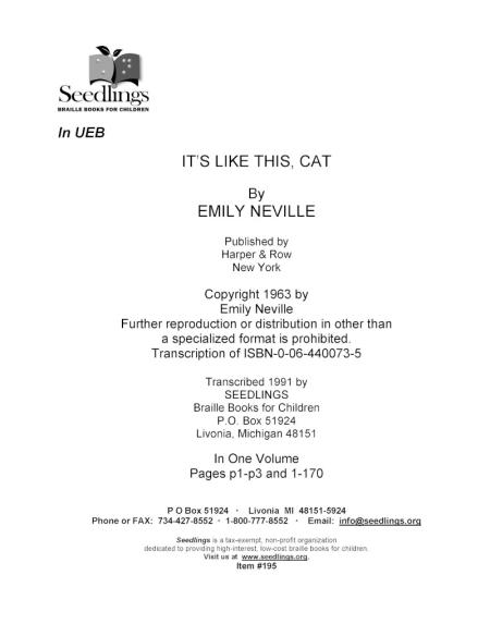 It's Like This, Cat [POD] - Seedlings