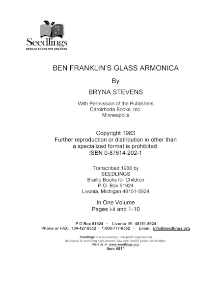 Ben Franklin's Glass Armonica [POD] - Seedlings